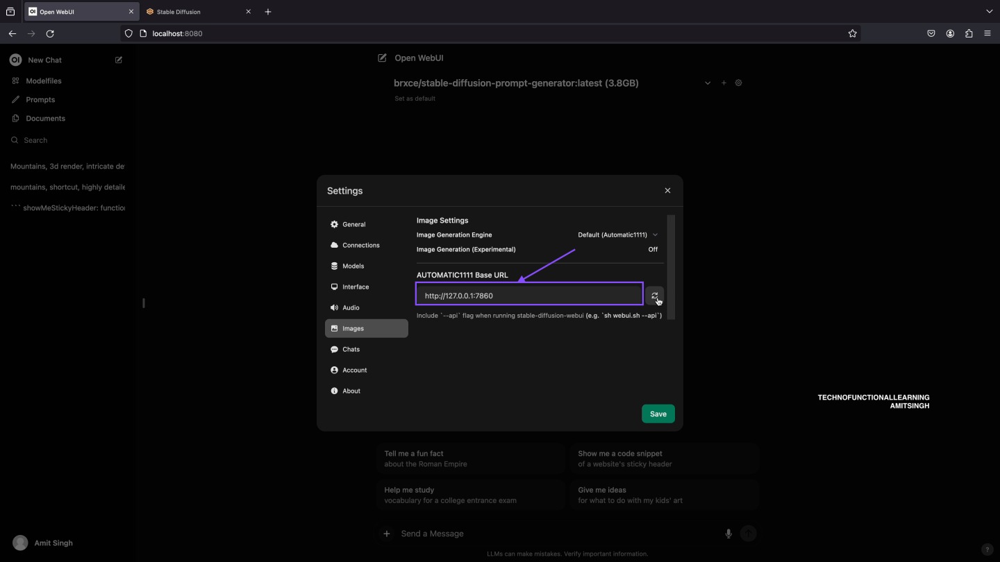 Automatic1111 (Stable Diffusion Webui)+Open-WebUI+Ollama+Stable ...