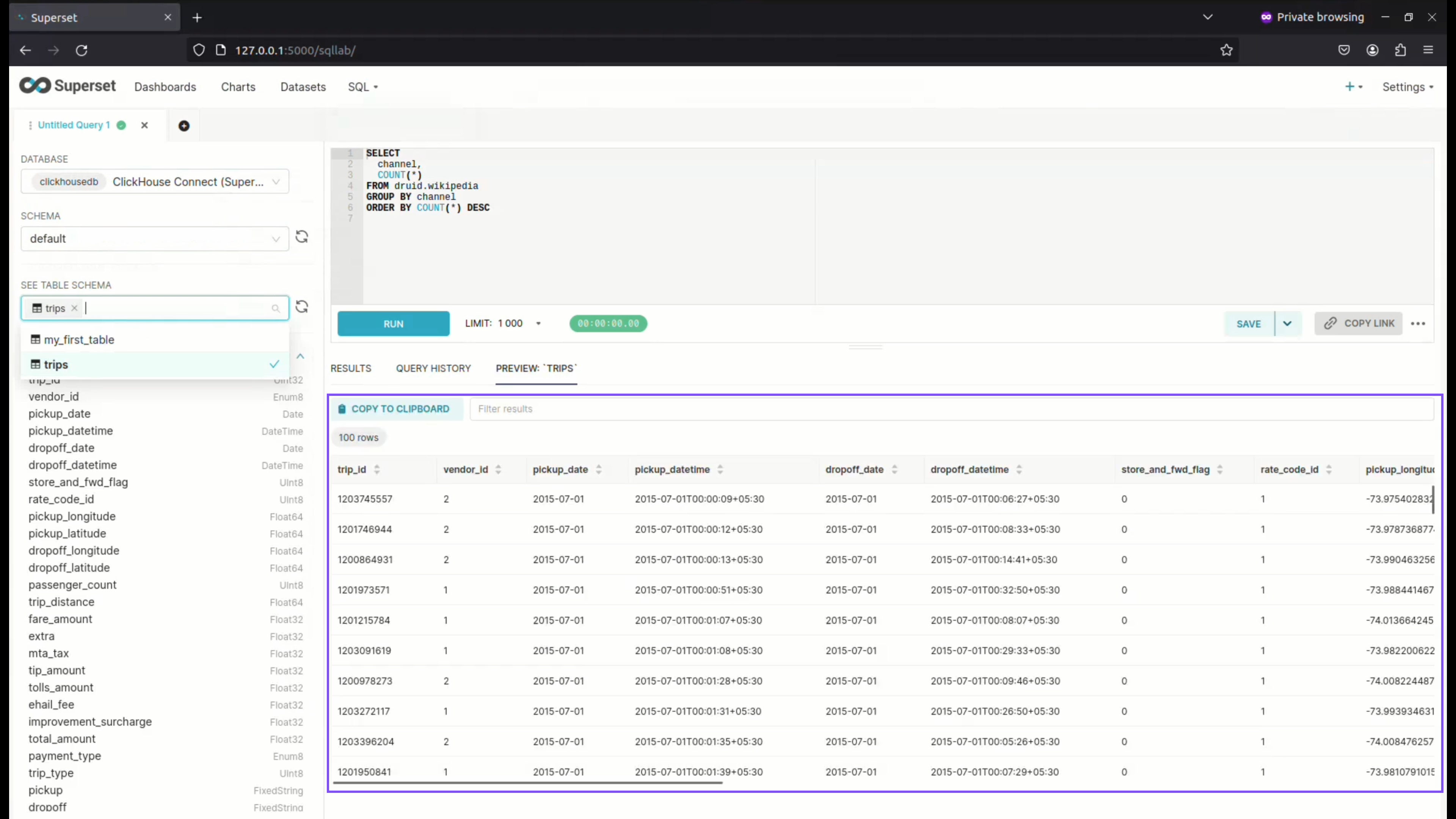 Visualize TSV Files with Apache Superset via ClickhouseDB, Learn to ...